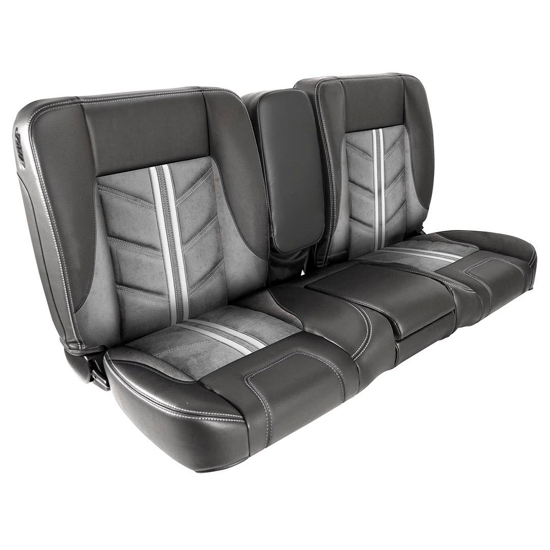 Pro-Series Universal Sport-R1000 55" Deluxe Bench Seat White Stitch Bl ...